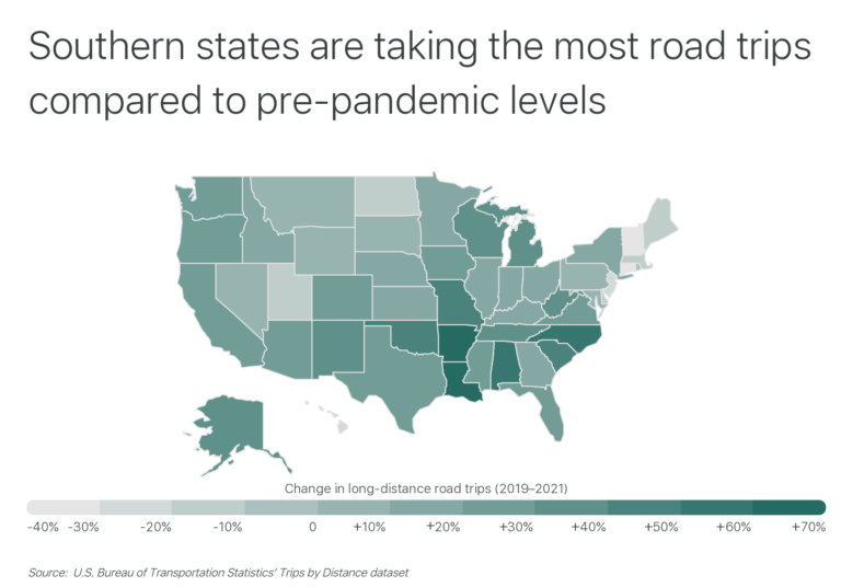 Cities with the most people taking road trips | Outdoorsy.com
