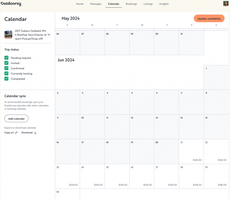 New Host Tools Deep Dive: Calendar Tool | Outdoorsy.com